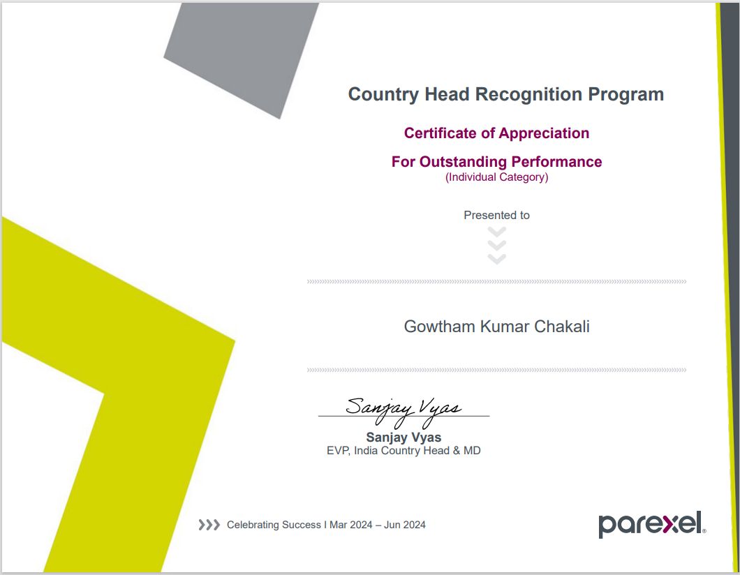 Gowtham Kumar C on LinkedIn: #parexel Gowtham Kumar C on LinkedIn: #parexel