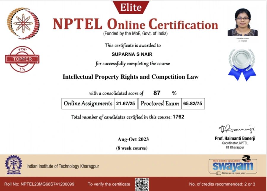 Suparna Nair on LinkedIn: #nptel #aicte #iitkharagpur #onlinecourse #swayam Suparna Nair on LinkedIn: #nptel #aicte #iitkharagpur #onlinecourse #swayam