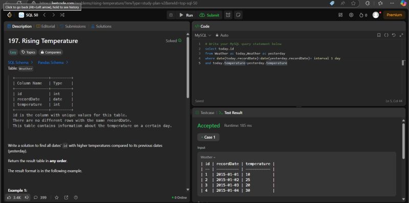 Mega sheyam S on LinkedIn: #sql #leetcode #codingjourney # ... Mega sheyam S on LinkedIn: #sql #leetcode #codingjourney # ...