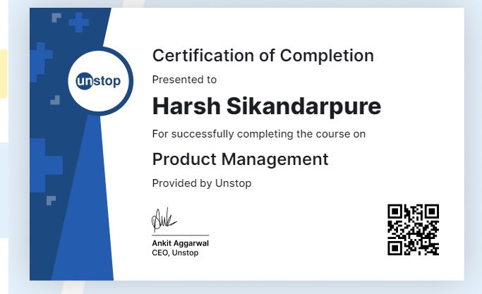 #unstop #certificationachievement #certified | Harsh Sikandarpure #unstop #certificationachievement #certified | Harsh Sikandarpure