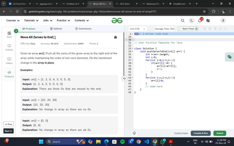 Jagan M A on LinkedIn: #gfg160 #geekstreak2024 #dsa #programming #java Jagan M A on LinkedIn: #gfg160 #geekstreak2024 #dsa #programming #java