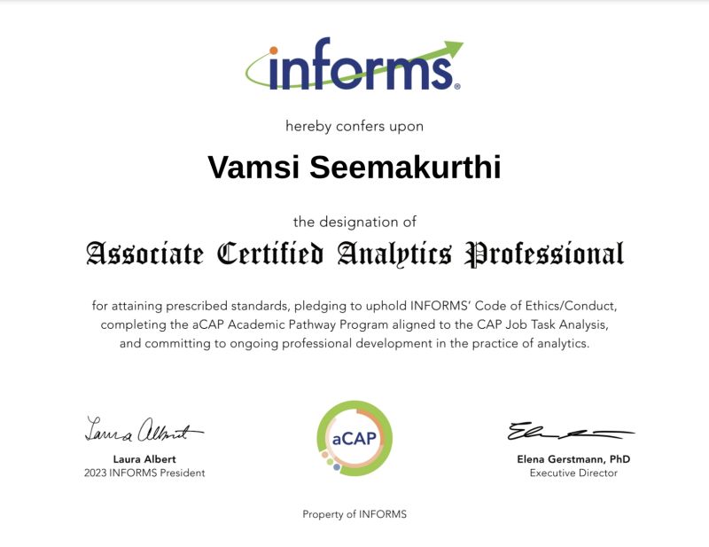 Hima Vamsi Krishna Seemakurthi, (aCAP®) on LinkedIn: I’m happy to share ... Hima Vamsi Krishna Seemakurthi, (aCAP®) on LinkedIn: I’m happy to share ...