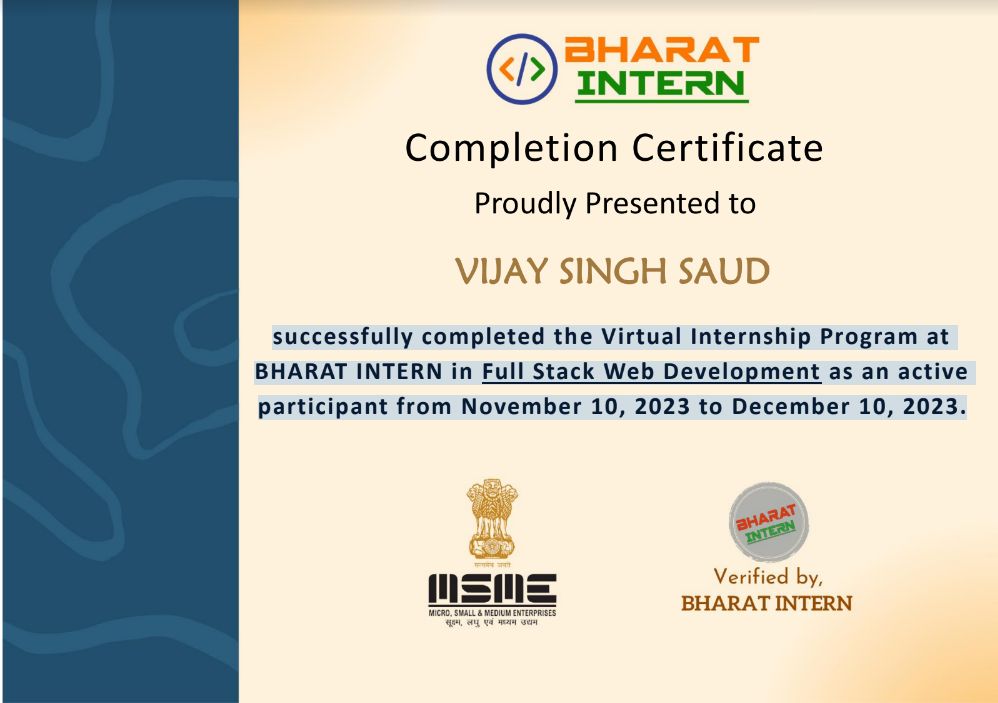 #fullstackwebdevelopment #mernstack #internshipcompleted… | Vijay Singh ... #fullstackwebdevelopment #mernstack #internshipcompleted… | Vijay Singh ...