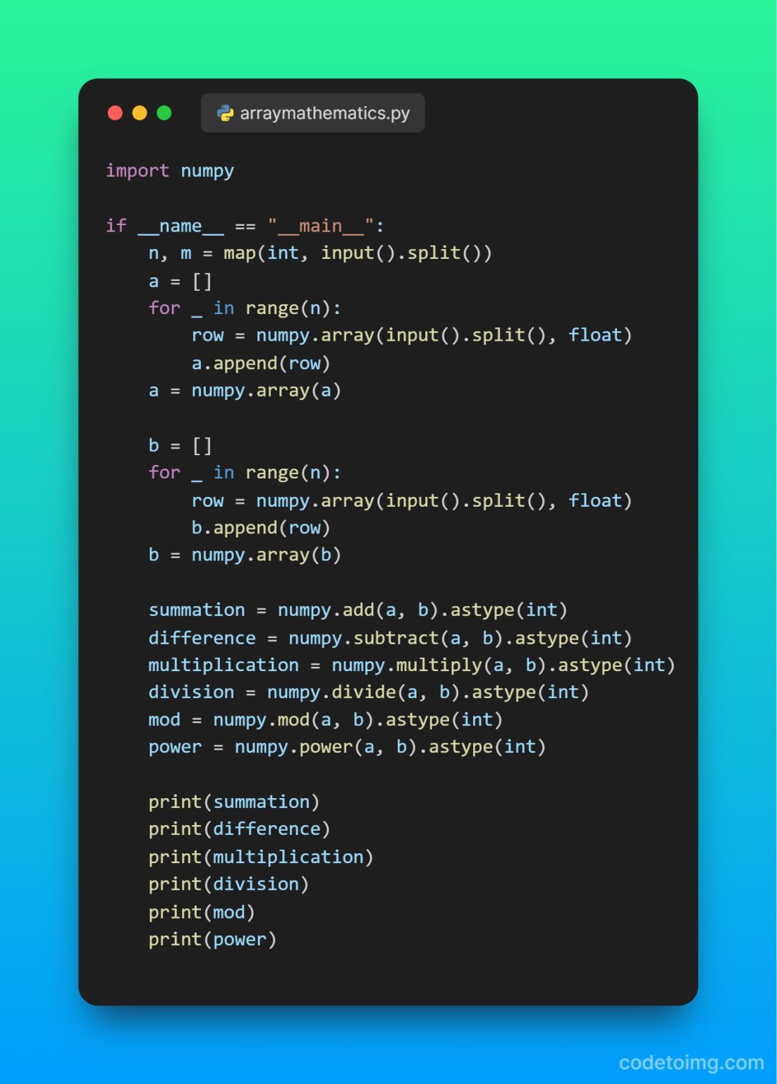 🚀 Excited to share some solutions to numpy HackerRank problems! 💻 Hey ... 🚀 Excited to share some solutions to numpy HackerRank problems! 💻 Hey ...