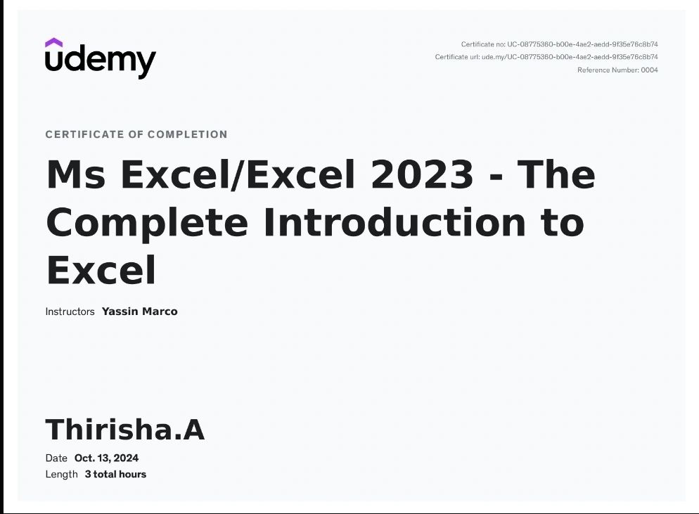 Thirisha A on LinkedIn: Greetings!! 🎓 Just earned my Udemy certificate ... Thirisha A on LinkedIn: Greetings!! 🎓 Just earned my Udemy certificate ...