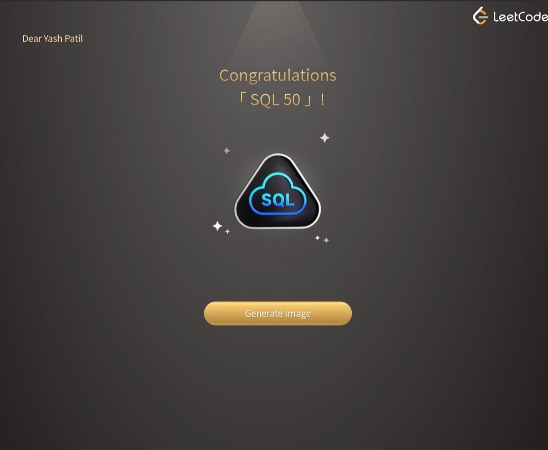#sql #leetcode #database | Yash Patil #sql #leetcode #database | Yash Patil
