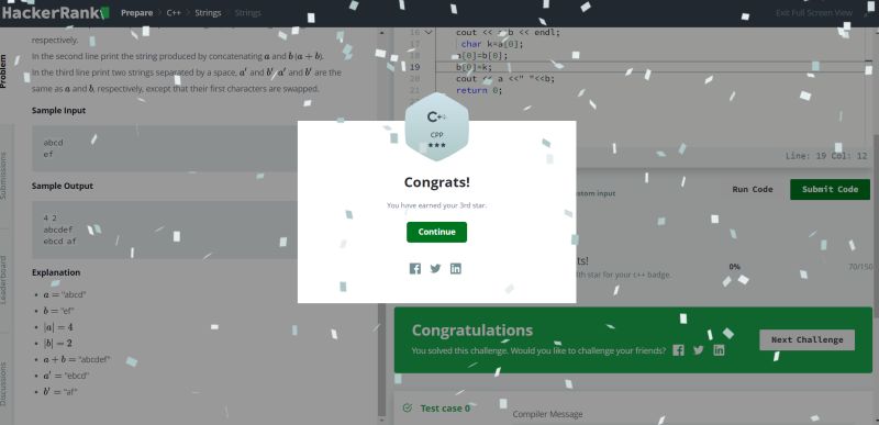 Vamsi Devarala on LinkedIn: #hackerrankachievement #cplusplus # ... Vamsi Devarala on LinkedIn: #hackerrankachievement #cplusplus # ...