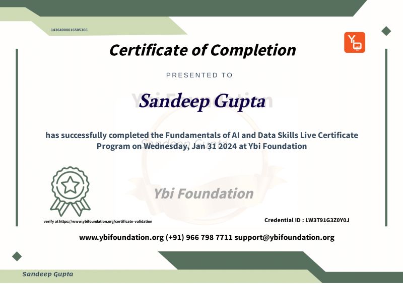 Sandeep Gupta on LinkedIn: #aicertification #dataskills #ybifoundation ... Sandeep Gupta on LinkedIn: #aicertification #dataskills #ybifoundation ...