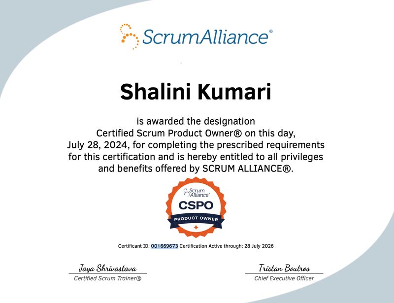Shalini Kumari on LinkedIn: #cspo #scrum #agile #productowner # ... Shalini Kumari on LinkedIn: #cspo #scrum #agile #productowner # ...