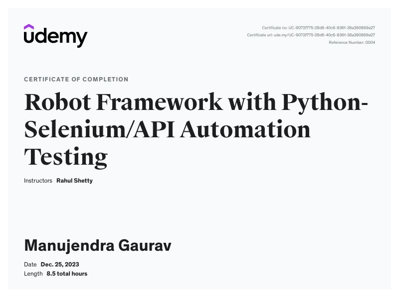 Manujendra Gaurav on LinkedIn: Thanks QAClick Academy and Rahul Shetty ... Manujendra Gaurav on LinkedIn: Thanks QAClick Academy and Rahul Shetty ...