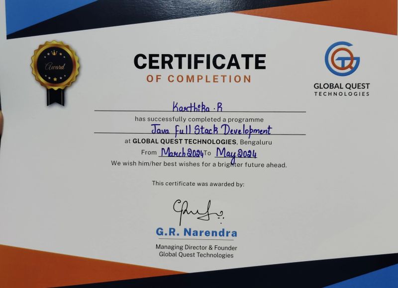 Karthika R on LinkedIn: #java #fullstackdevelopment Karthika R on LinkedIn: #java #fullstackdevelopment