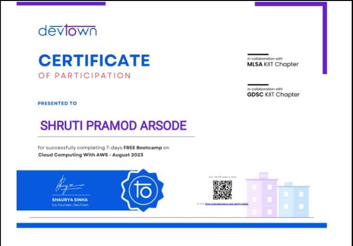 Shruti Arsode on LinkedIn: #aws #c #cloudcomputing #mlsa #gdsc # ... Shruti Arsode on LinkedIn: #aws #c #cloudcomputing #mlsa #gdsc # ...
