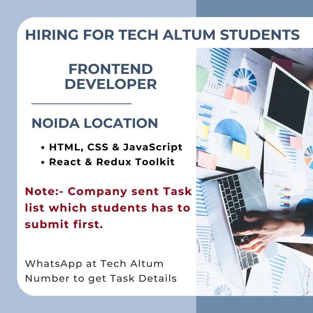 Tech Altum on LinkedIn: #job #frontend #react Tech Altum on LinkedIn: #job #frontend #react