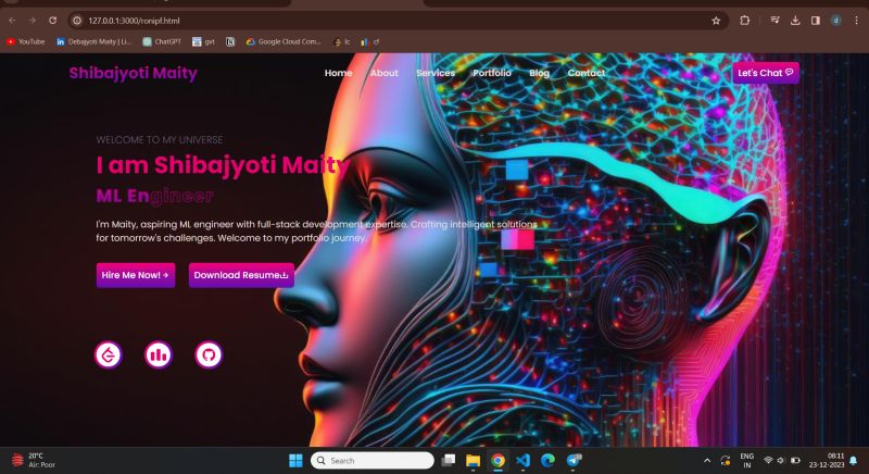 Created landing page for ML engineer portfolio | Shibajyoti Maity ... Created landing page for ML engineer portfolio | Shibajyoti Maity ...