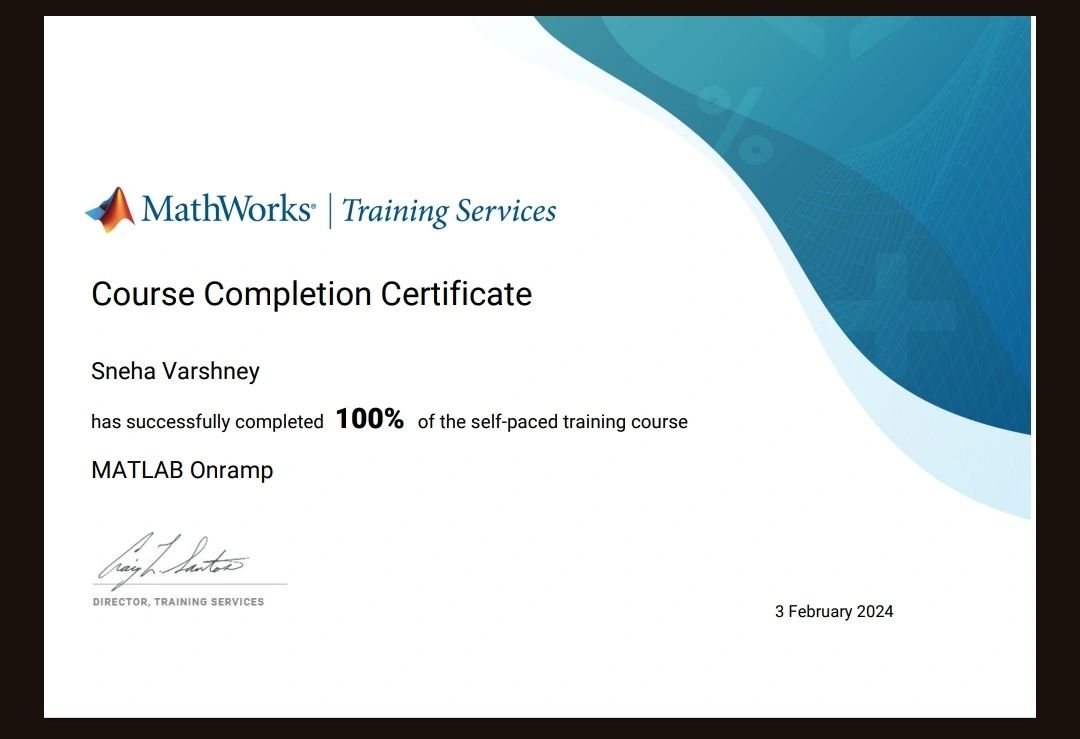 Sneha Varshney on LinkedIn: #matlab #mathworks #selfpacedcourse Sneha Varshney on LinkedIn: #matlab #mathworks #selfpacedcourse