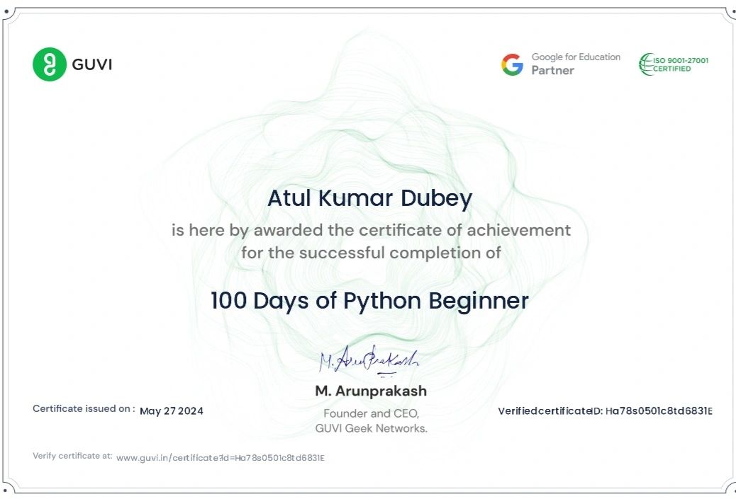 Atul Dubey on LinkedIn: #python #100daysofcode #datascience #automation ... Atul Dubey on LinkedIn: #python #100daysofcode #datascience #automation ...