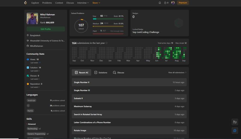 Masudur Rahaman on LinkedIn: Solved 100+ problems on LeetCode. Still I ... Masudur Rahaman on LinkedIn: Solved 100+ problems on LeetCode. Still I ...