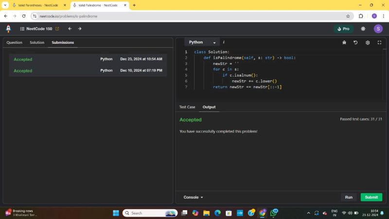 Srinidhi .S on LinkedIn: 🚀 Problem Solved: Valid Palindrome on LeetCode ... Srinidhi .S on LinkedIn: 🚀 Problem Solved: Valid Palindrome on LeetCode ...