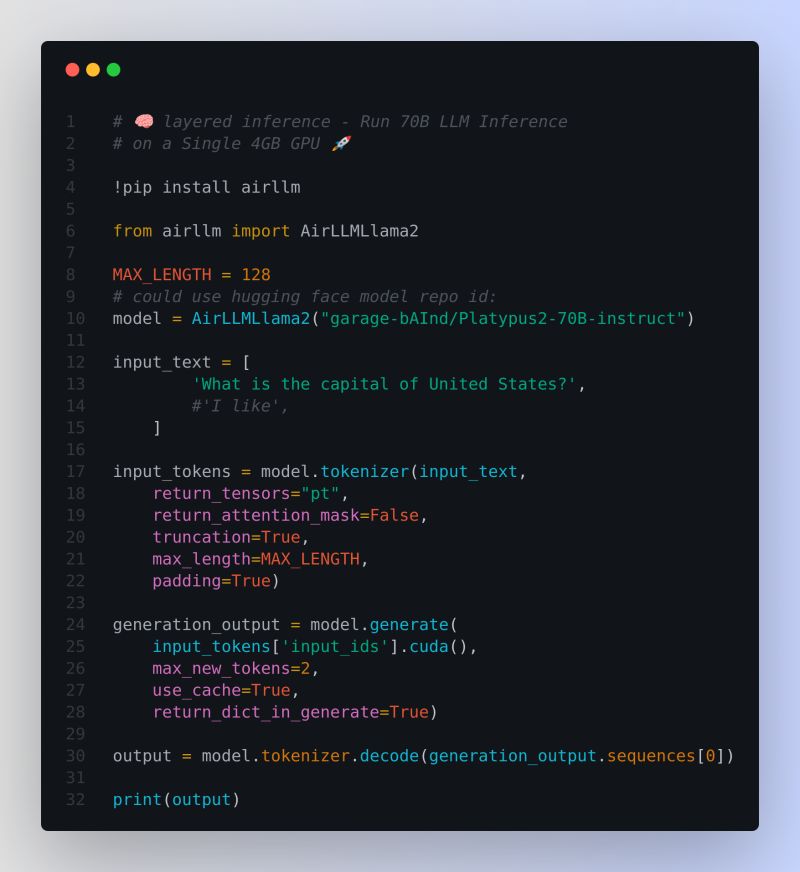 Rohan Paul on LinkedIn: 🧠Run 70B LLM Inference on a Single 4GB GPU ... Rohan Paul on LinkedIn: 🧠Run 70B LLM Inference on a Single 4GB GPU ...