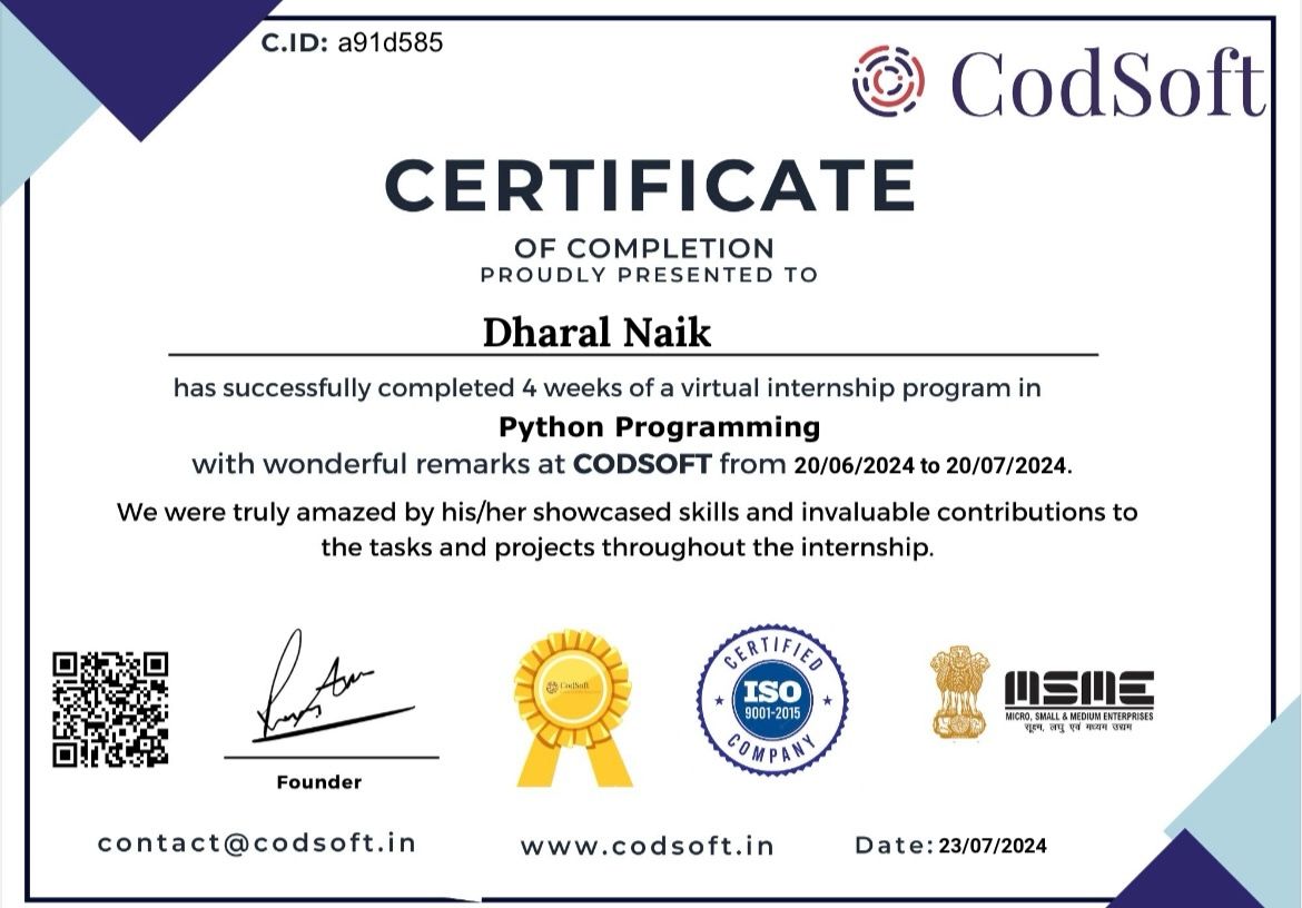 Dharal Naik on LinkedIn: #python #developer Dharal Naik on LinkedIn: #python #developer