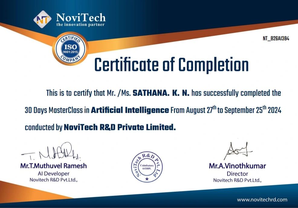 Sathana K. N. on LinkedIn: Great experience of completing 30 Days ... Sathana K. N. on LinkedIn: Great experience of completing 30 Days ...