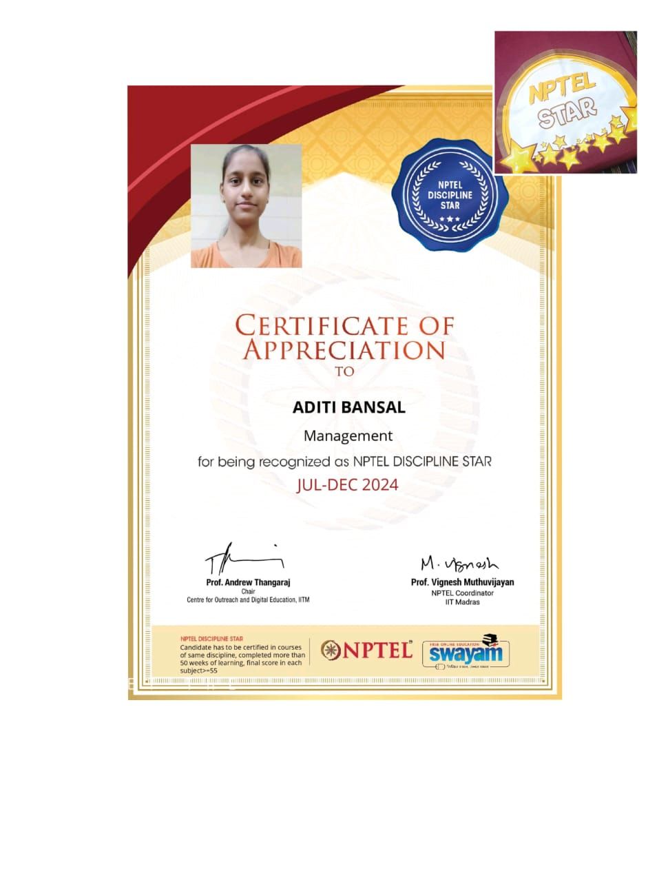 #nptel #continuouslearning #achievement | Aditi Bansal #nptel #continuouslearning #achievement | Aditi Bansal