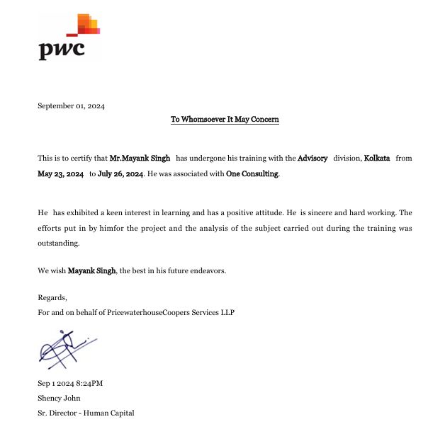 Mayank Pratap Singh on LinkedIn: #pwc #learning #internship #careergrowth Mayank Pratap Singh on LinkedIn: #pwc #learning #internship #careergrowth