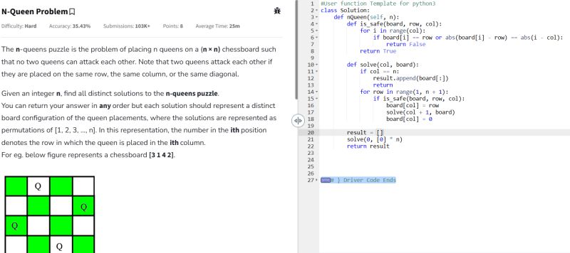 #gfg160 #geekstreak2024 #leetcode #nqueens #backtracking #dsa #python ... #gfg160 #geekstreak2024 #leetcode #nqueens #backtracking #dsa #python ...