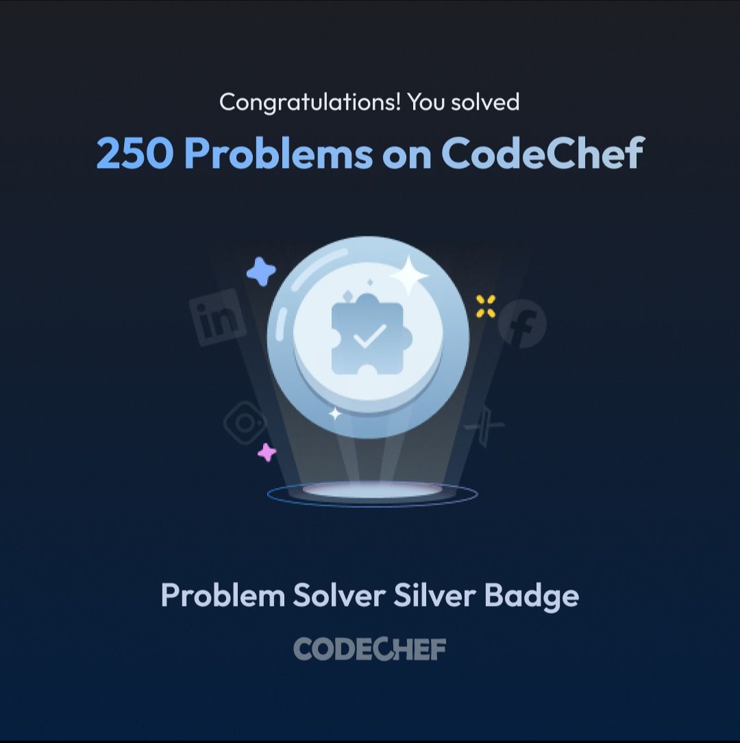 Prajitha R on LinkedIn: #codechef #competitiveprogramming # ... Prajitha R on LinkedIn: #codechef #competitiveprogramming # ...