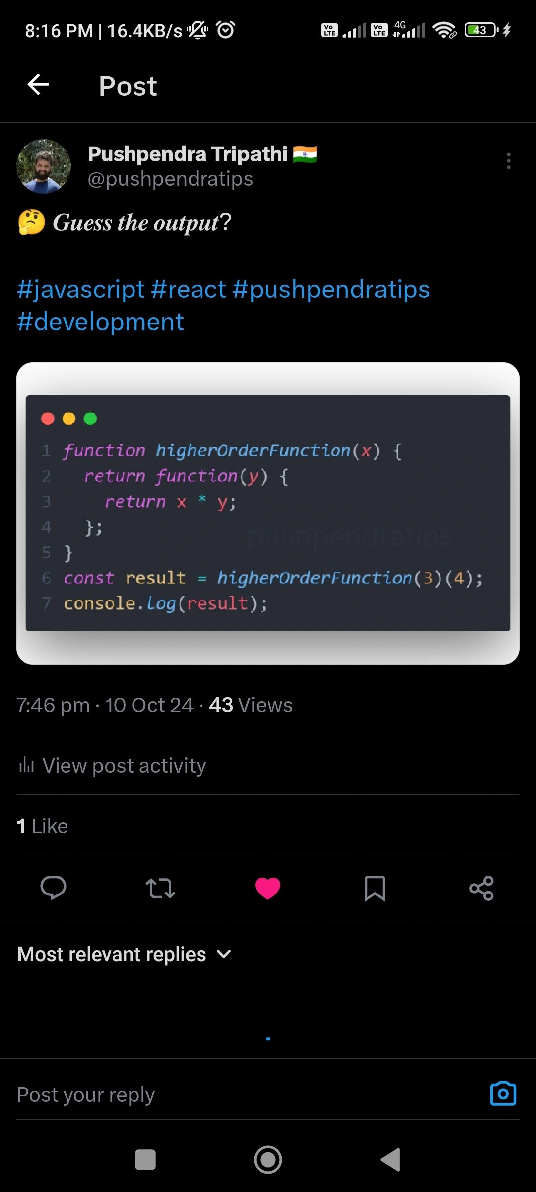 Pushpendra Tripathi 🇮🇳 on LinkedIn: #javascript #react #pushpendratips ... Pushpendra Tripathi 🇮🇳 on LinkedIn: #javascript #react #pushpendratips ...