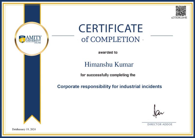 Himanshu Kumar on LinkedIn: Completed the Certificate Course in ... Himanshu Kumar on LinkedIn: Completed the Certificate Course in ...