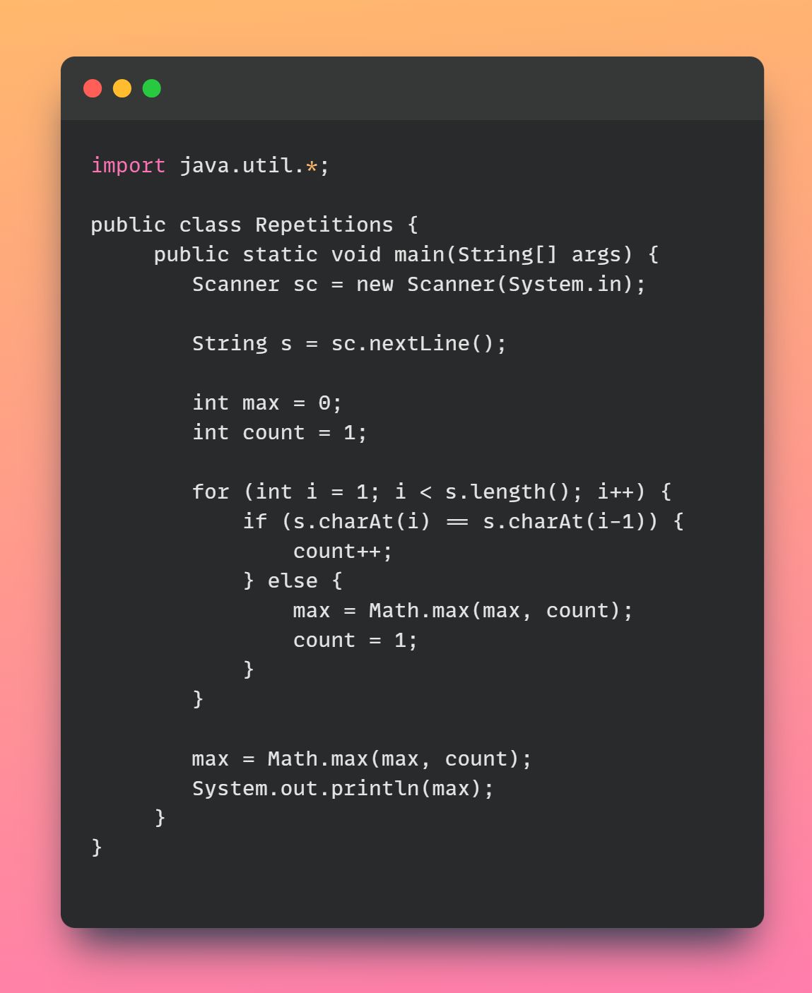 Kartik Labhshetwar on LinkedIn: CSES Problem Set: Repetitions Code ... Kartik Labhshetwar on LinkedIn: CSES Problem Set: Repetitions Code ...