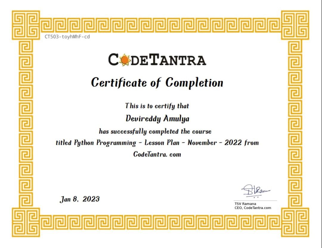 Amulya Devireddy on LinkedIn: #python #programming Amulya Devireddy on LinkedIn: #python #programming