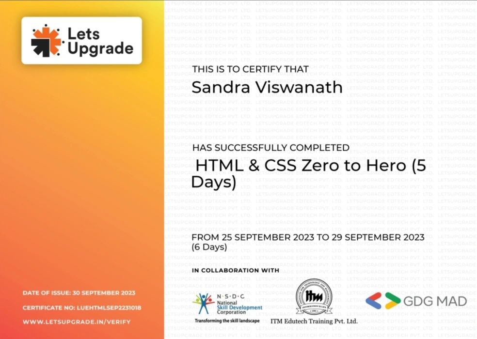 Sandra Viswanath on LinkedIn: #throwback #webdev #letsupgrade Sandra Viswanath on LinkedIn: #throwback #webdev #letsupgrade