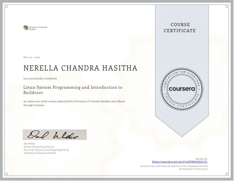 Nerella Chandra Hasitha on LinkedIn: #linux #courseracertification Nerella Chandra Hasitha on LinkedIn: #linux #courseracertification