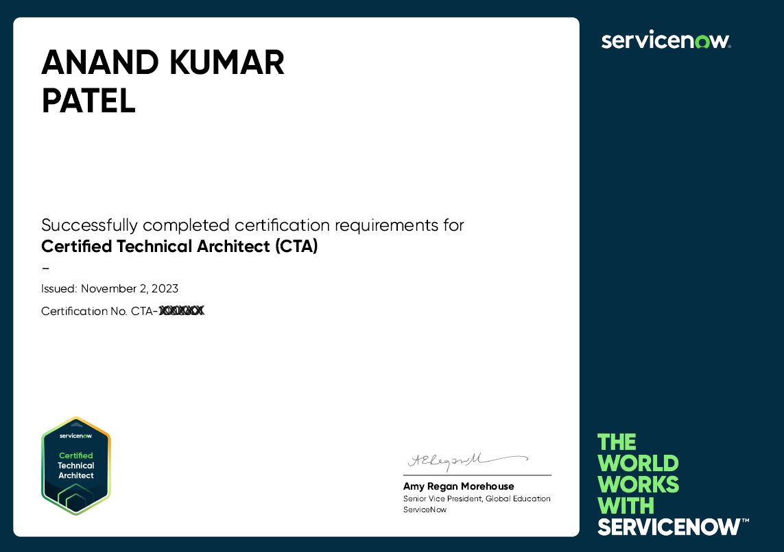 #servicenowcta | Anand Kumar Patel | 22 comments #servicenowcta | Anand Kumar Patel | 22 comments