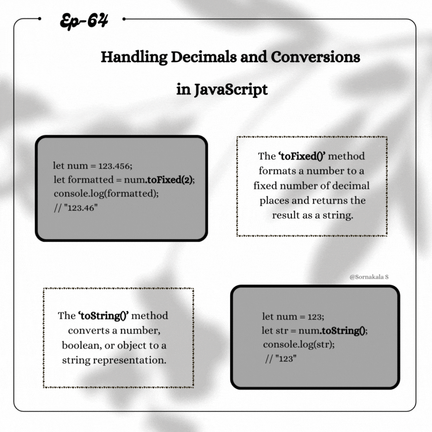 How to deal with string conversion in JavaScript | Sornakala S posted ... How to deal with string conversion in JavaScript | Sornakala S posted ...