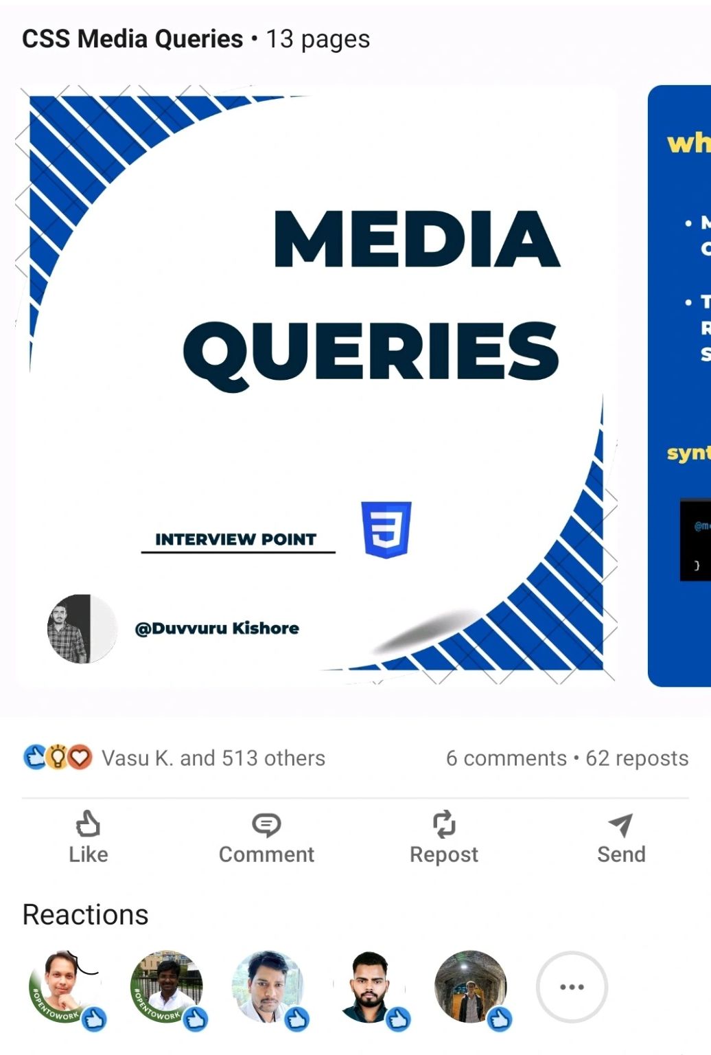 Duvvuru Kishore on LinkedIn: #html #css #javascript #react Duvvuru Kishore on LinkedIn: #html #css #javascript #react