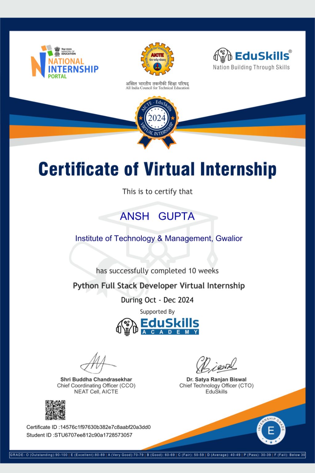 Ansh Gupta on LinkedIn: #python #development #internship #eduskill #aicte Ansh Gupta on LinkedIn: #python #development #internship #eduskill #aicte