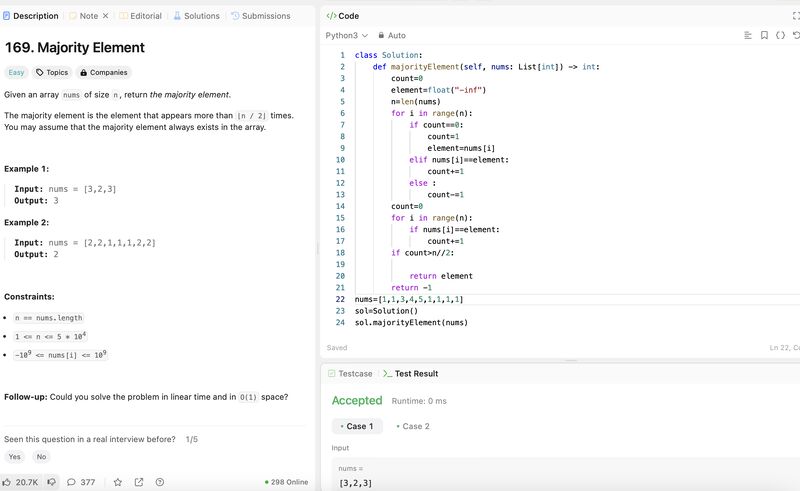 #100daysofcode #leetcode #problemsolving #majorityelement # ... #100daysofcode #leetcode #problemsolving #majorityelement # ...