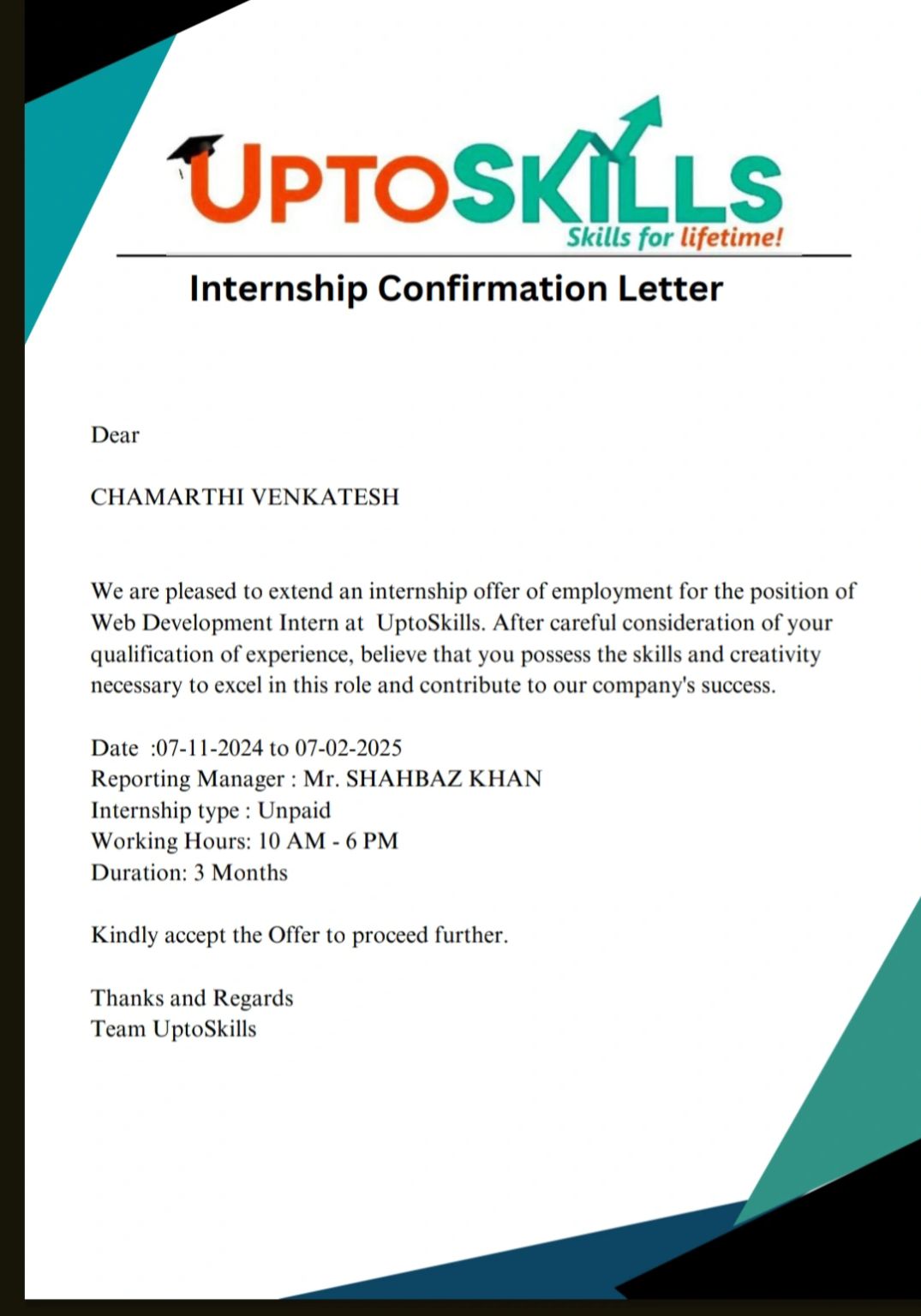 Chamarthi Venkatesh on LinkedIn: #internship #newbeginnings # ... Chamarthi Venkatesh on LinkedIn: #internship #newbeginnings # ...