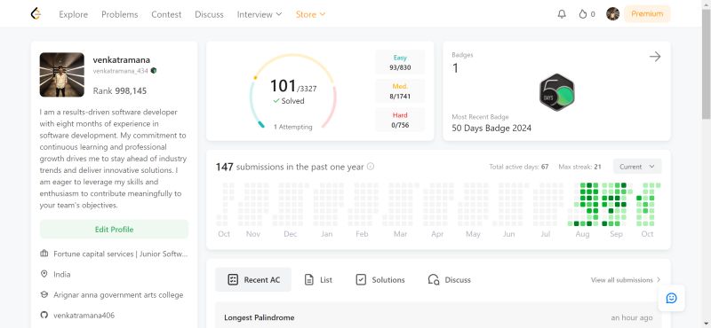 VENKATRAMANA M on LinkedIn: #leetcode #100problems #codingjourney # ... VENKATRAMANA M on LinkedIn: #leetcode #100problems #codingjourney # ...