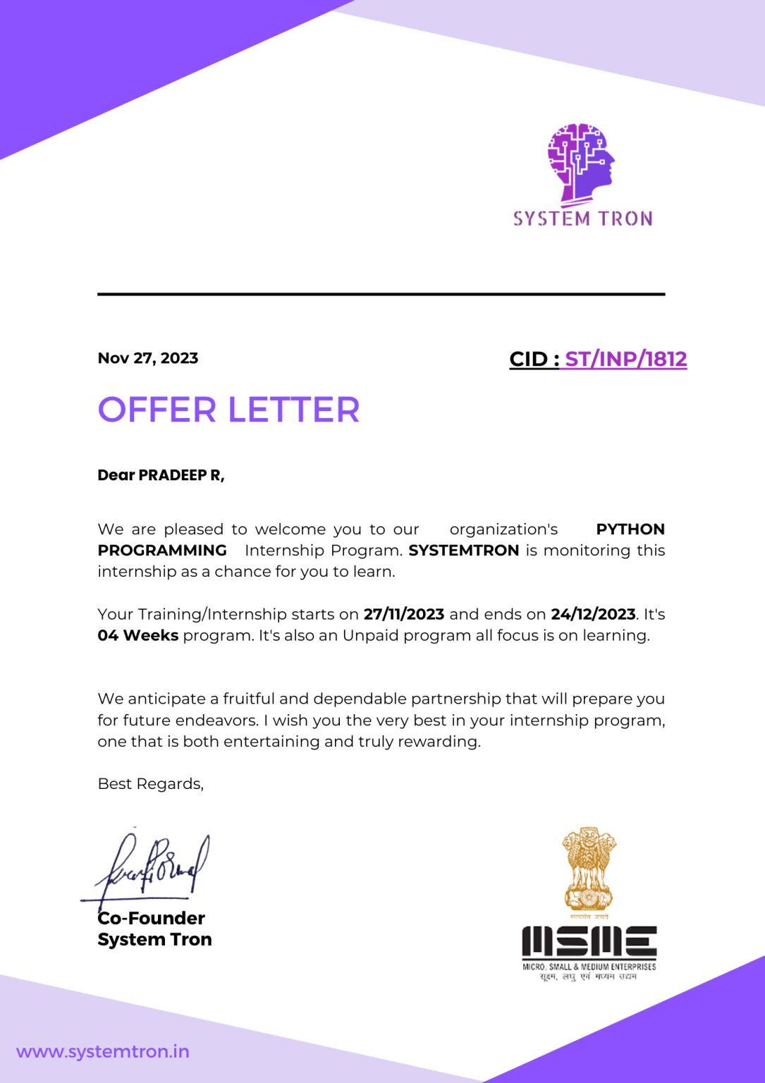 Pradeep acharya on LinkedIn: SystemTron Pradeep acharya on LinkedIn: SystemTron