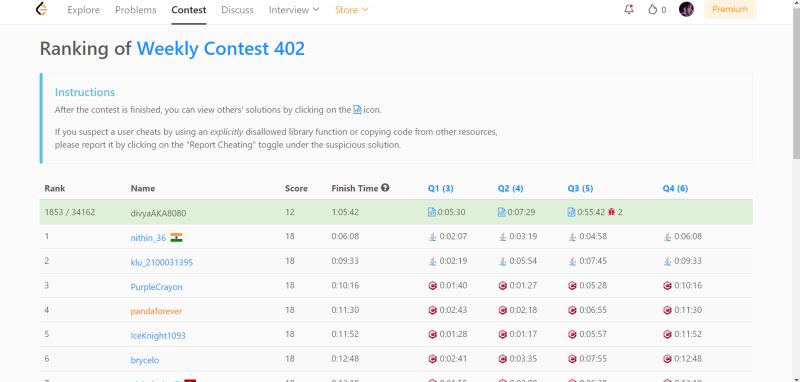 Divya Laldinani on LinkedIn: #leetcode #weeklycontest #coding # ... Divya Laldinani on LinkedIn: #leetcode #weeklycontest #coding # ...