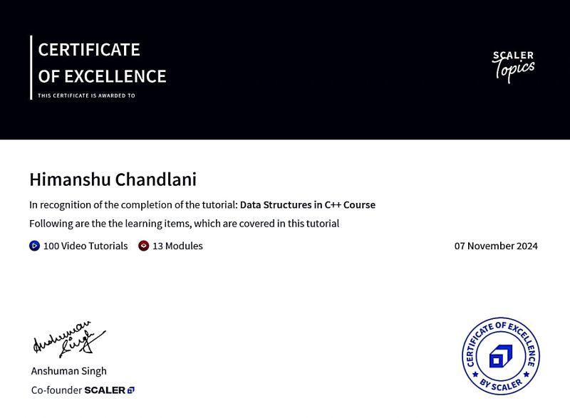 Himanshu Chandlani on LinkedIn: #learningneverstops #datastructures # ... Himanshu Chandlani on LinkedIn: #learningneverstops #datastructures # ...