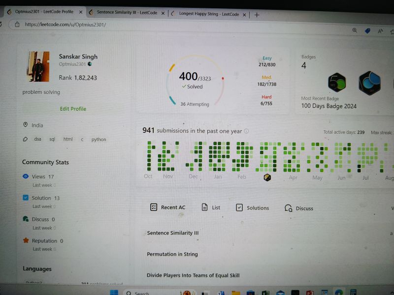 Sanskar Singh on LinkedIn: #leetcode #codingjourney #problemsolving # ... Sanskar Singh on LinkedIn: #leetcode #codingjourney #problemsolving # ...
