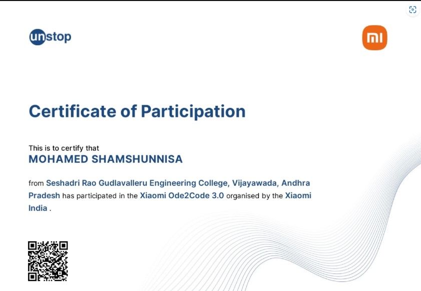 MOHAMED SHAMSHUNNISA on LinkedIn: #xiaomi #unstoppable MOHAMED SHAMSHUNNISA on LinkedIn: #xiaomi #unstoppable