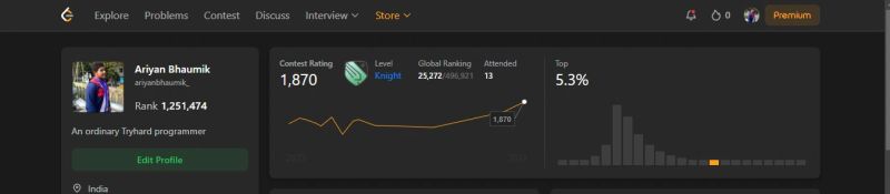 Earned Knight badge on LeetCode | Ariyan Bhaumik posted on the topic ... Earned Knight badge on LeetCode | Ariyan Bhaumik posted on the topic ...