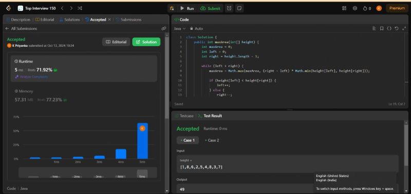 Priyanka K on LinkedIn: #day28 #leetcode #java #containerwithmostwater ... Priyanka K on LinkedIn: #day28 #leetcode #java #containerwithmostwater ...