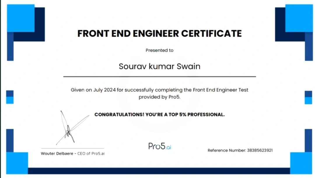 Sourav kumar Swain on LinkedIn: #frontendengineer #certificate # ... Sourav kumar Swain on LinkedIn: #frontendengineer #certificate # ...